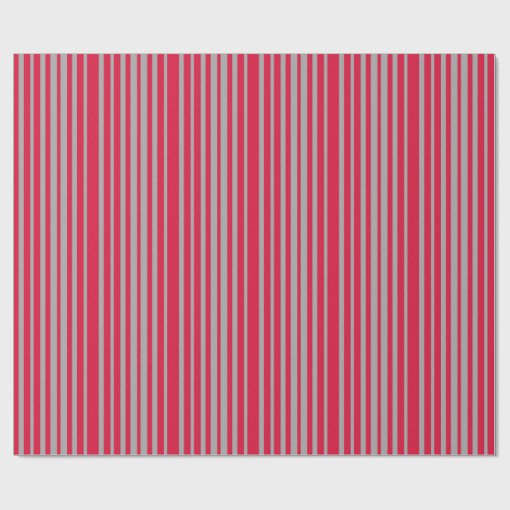 Crimson & Dark Gray Colored Lined Pattern Wrapping Paper | Zazzle