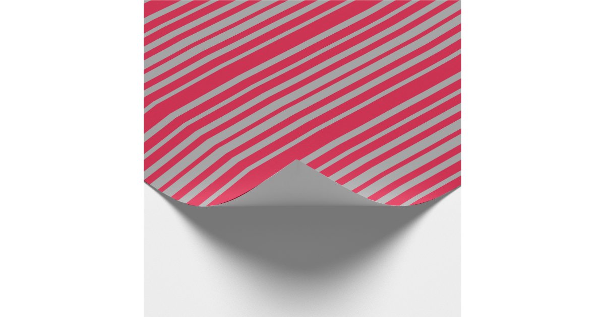 Crimson & Dark Gray Colored Lined Pattern Wrapping Paper | Zazzle
