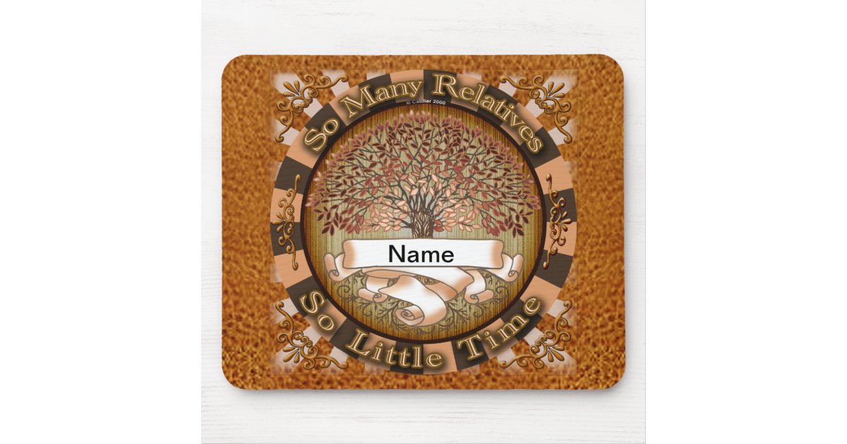 Crimson Family Tree Surname Mouse Pad | Zazzle