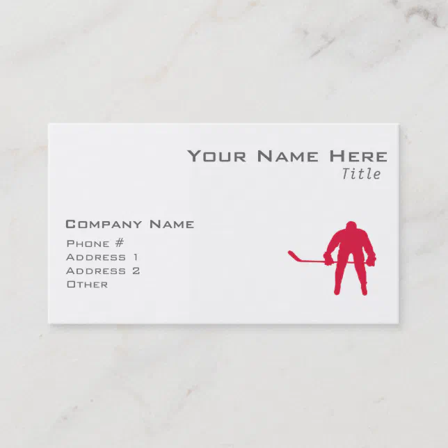 Crimson Red Hockey Business Card | Zazzle