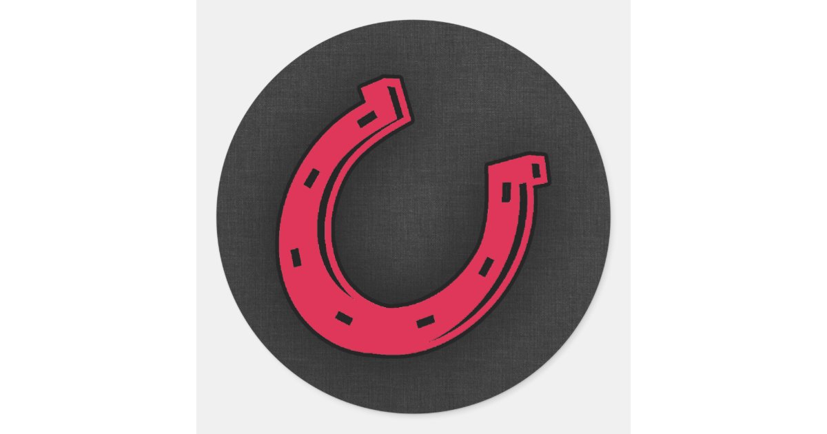 Crimson Red Horseshoe Classic Round Sticker | Zazzle