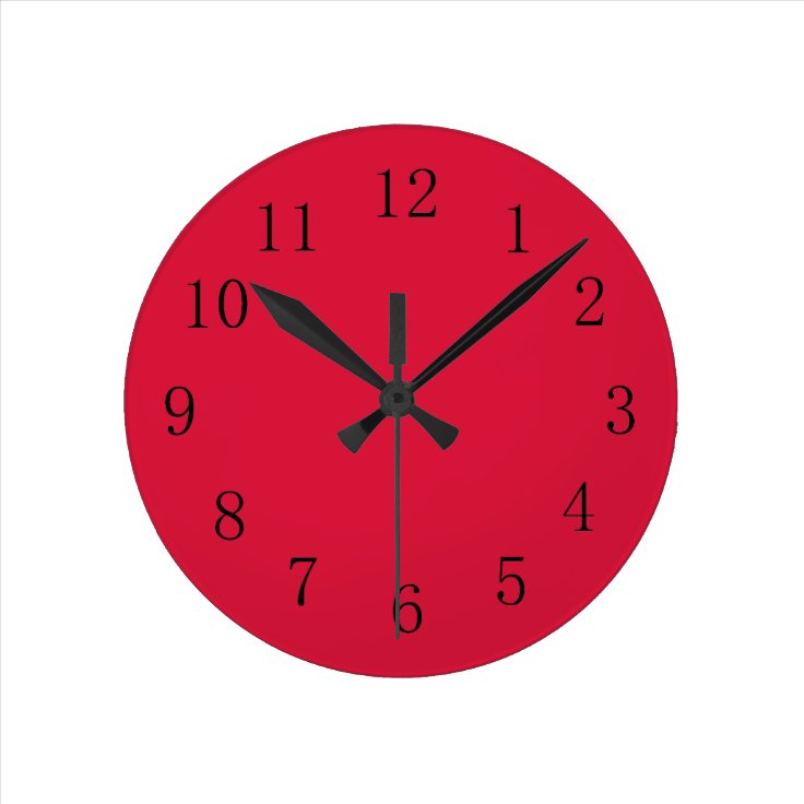 Crimson Red Kitchen Wall Clock | Zazzle