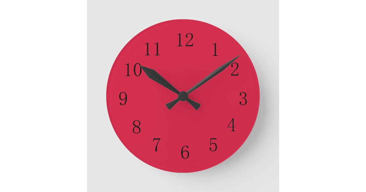 Crimson Red Kitchen Wall Clock | Zazzle