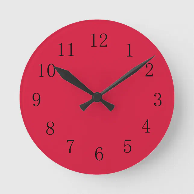 Crimson Red Kitchen Wall Clock | Zazzle