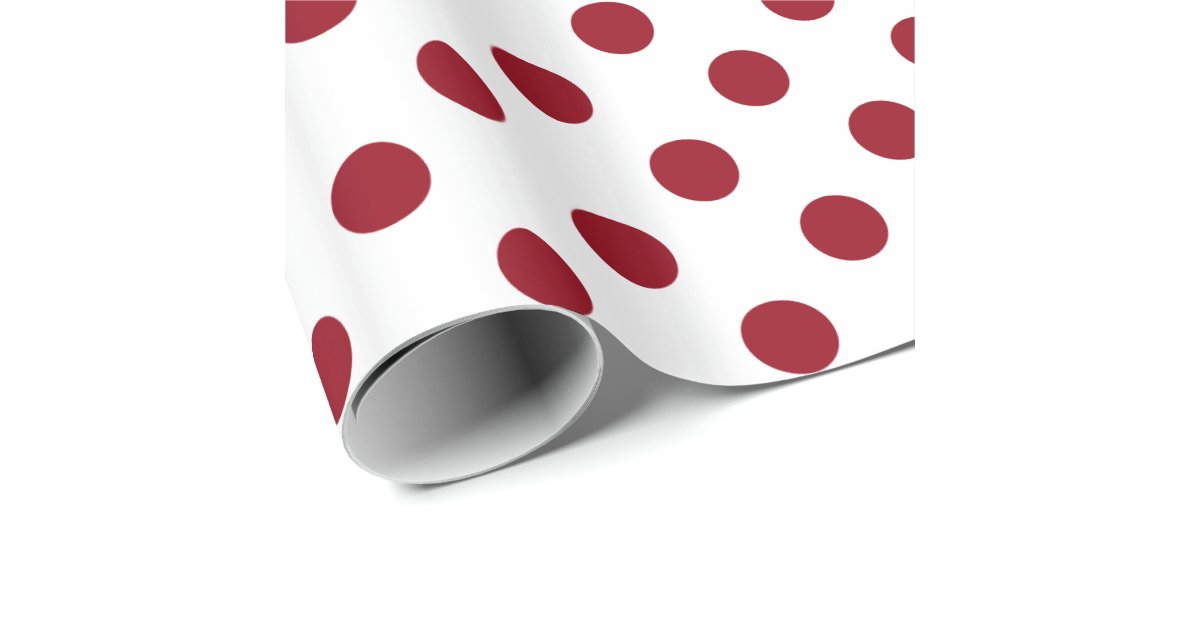 Crimson Red Polka Dots Circles Wrapping Paper | Zazzle