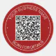 Crimson Red QR Code Smart Contact Classic Round Sticker | Zazzle