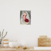 Crimson Red rose gothic girl mime POSTER | Zazzle