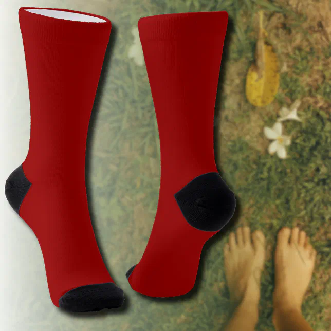 Crimson Red Solid Color | Classic | Elegant Socks | Zazzle
