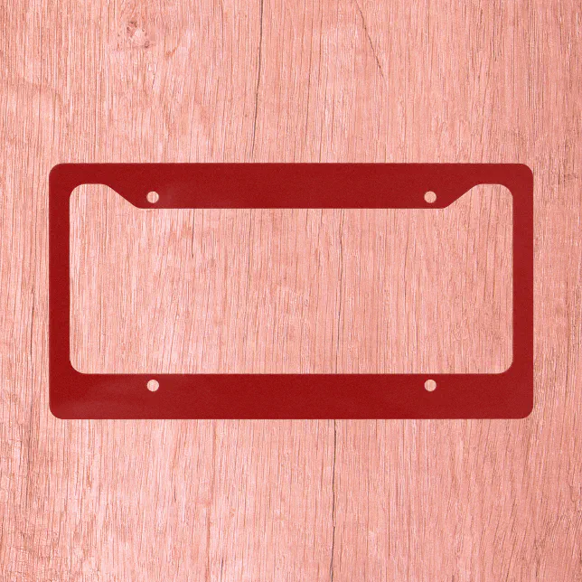 Crimson Red Solid Color License Plate Frame | Zazzle