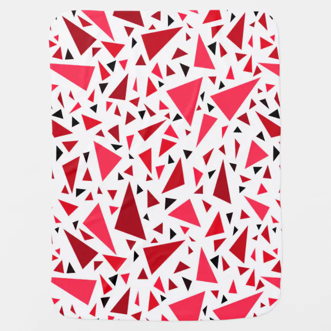crimson red triangles on white retro background baby blanket | Zazzle