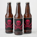 Crimson Skull & Swords Pirate flag of Calico Jack Beer Bottle Label ...