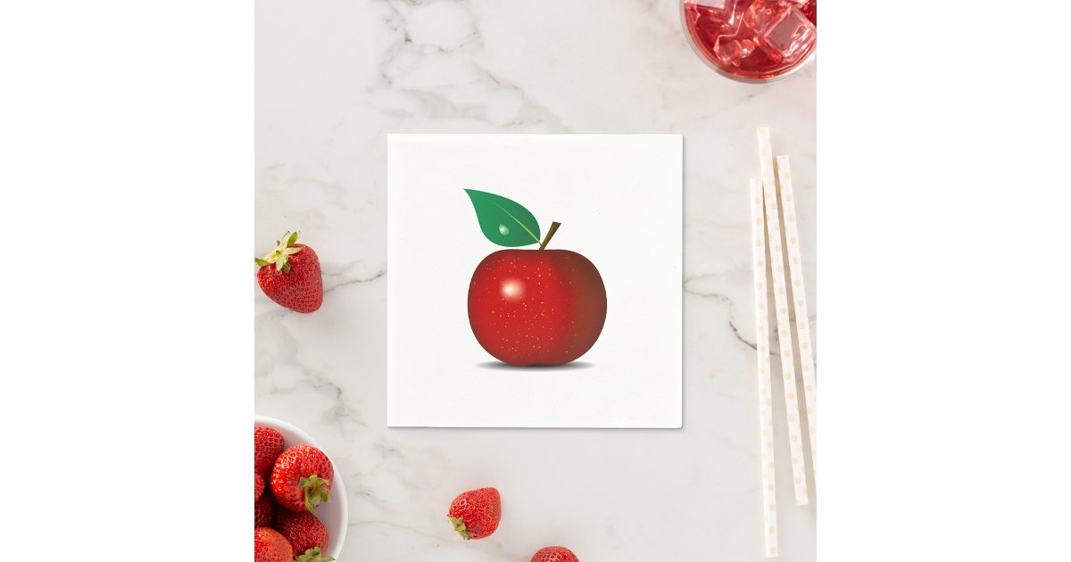Crisp Red Apple Paper Napkins | Zazzle