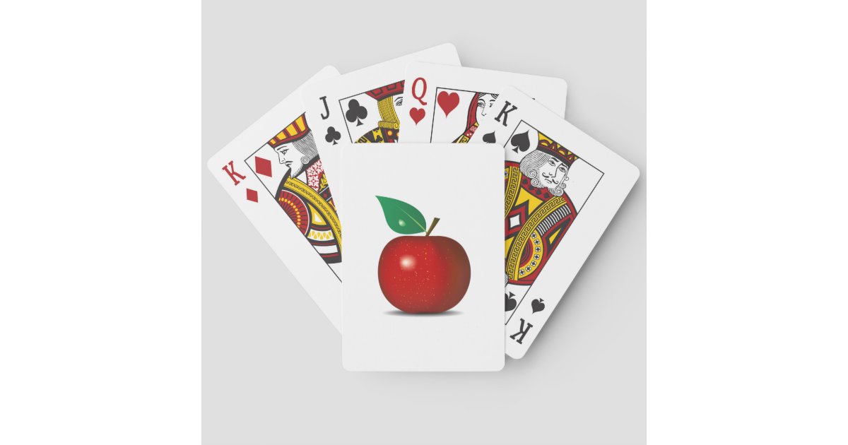 Crisp Red Apple Playing Cards | Zazzle