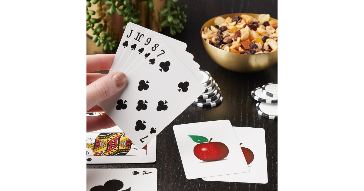 Crisp Red Apple Playing Cards | Zazzle
