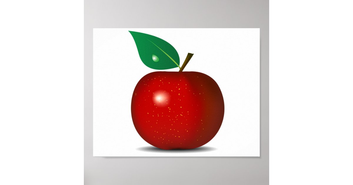 Crisp Red Apple Poster | Zazzle