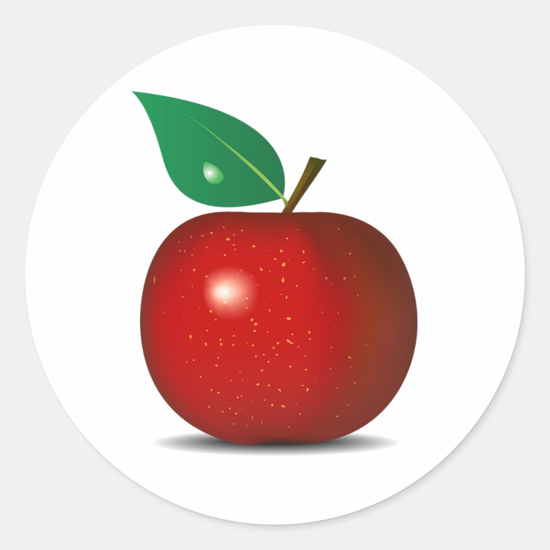 Crisp Red Apple Stickers | Zazzle