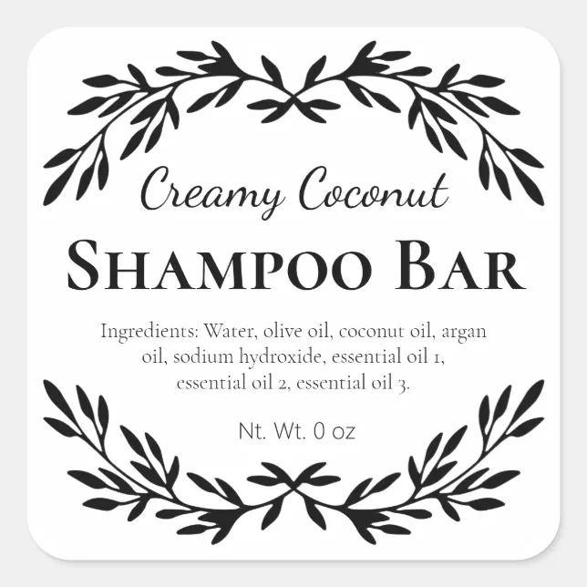 Crisp White Homemade Shampoo Bar Labels | Zazzle