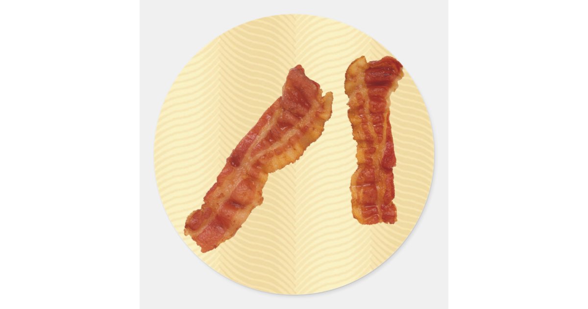 Crispy Bacon Classic Round Sticker | Zazzle