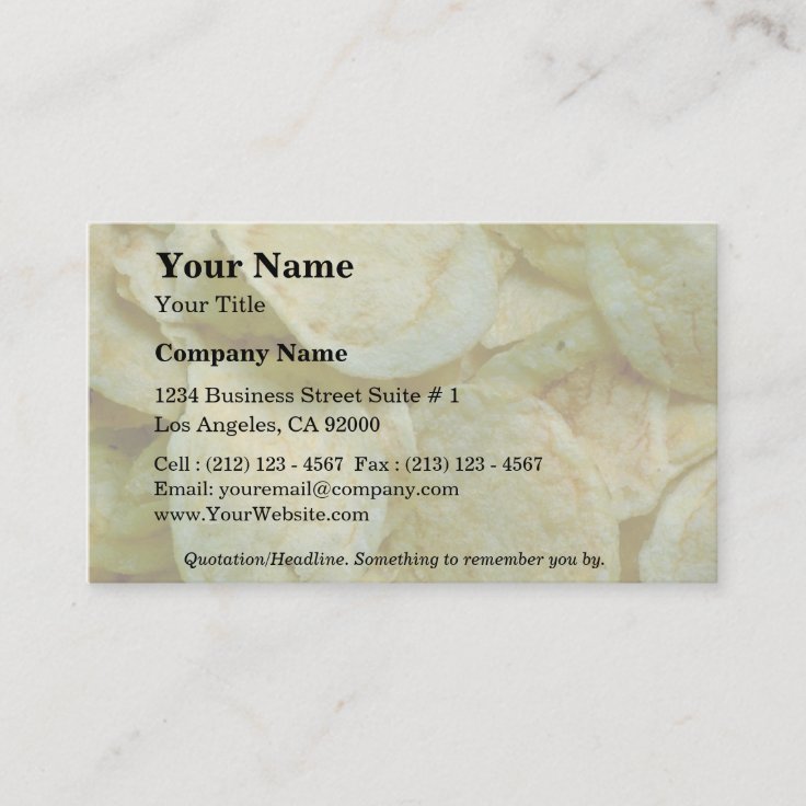Crispy potato chips business card | Zazzle
