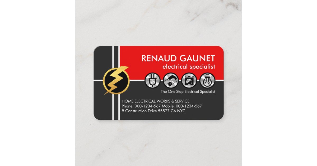 Crisscross Electrical Lines Electricity Business Card | Zazzle