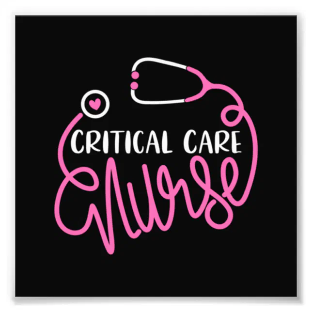 Critical Care Nurse Logo RN Critical Care Nursing Photo Print | Zazzle