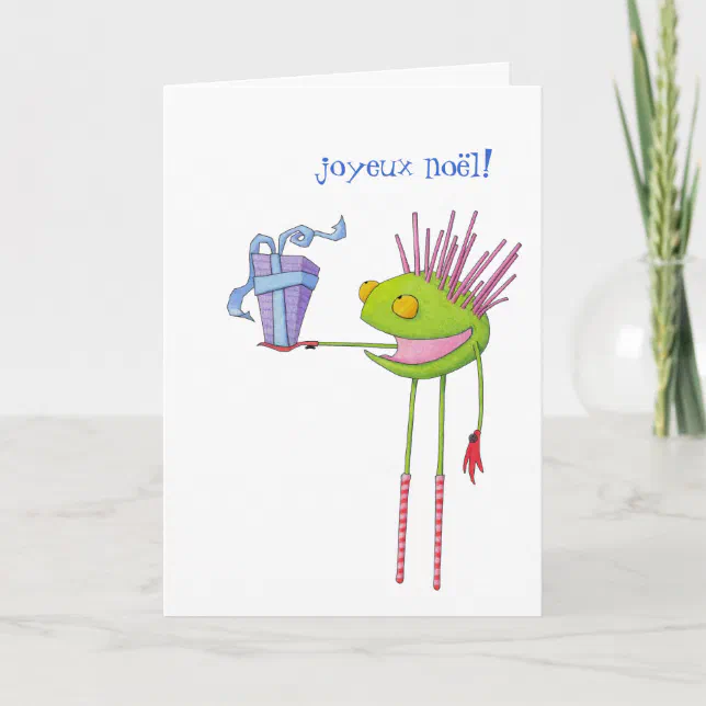 Critter Cedric French Christmas Card | Zazzle