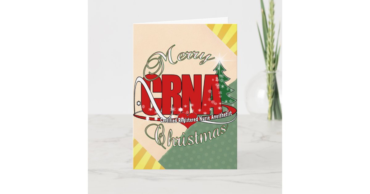 CRNA MERRY CHRISTMAS Nurse Anesthetist Holiday Card | Zazzle