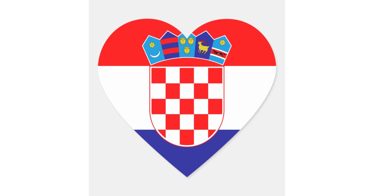 Croatia Flag Heart Sticker | Zazzle