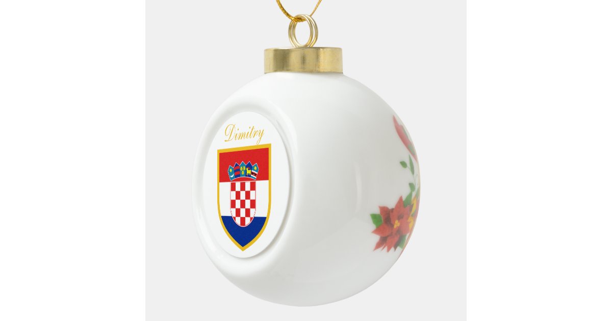 Croatia Flag Personalized Ceramic Ball Christmas Ornament | Zazzle
