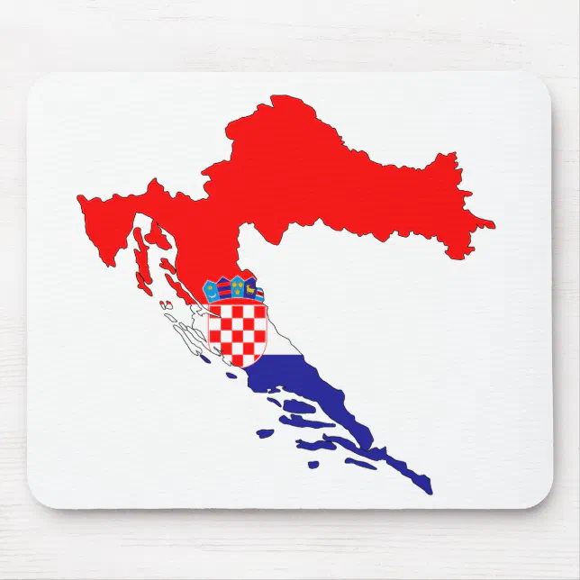 Croatia Map Country Borders Flag States Countries. Mouse Pad | Zazzle