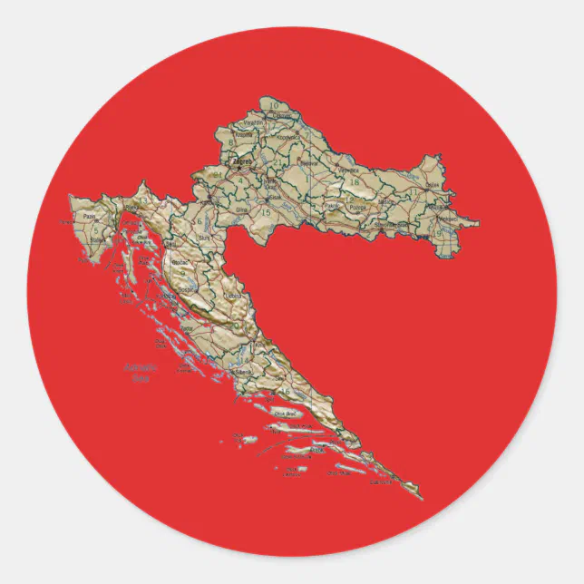 Croatia Map Sticker | Zazzle