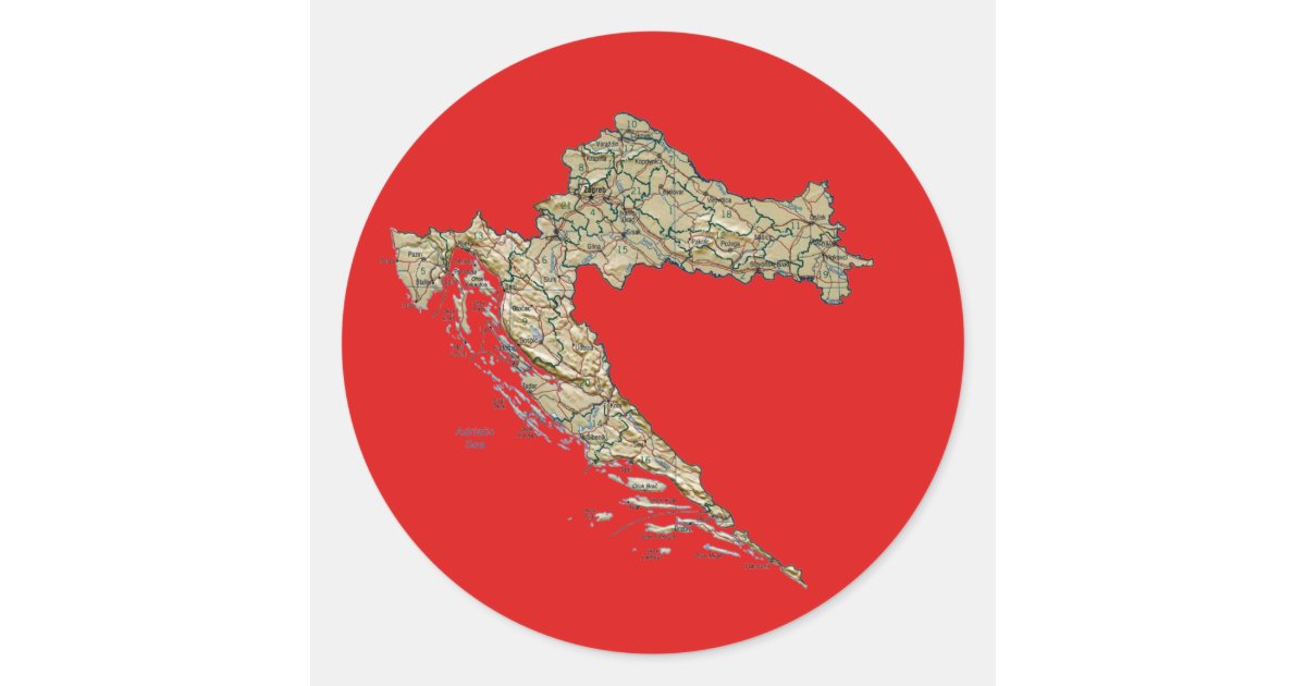Croatia Map Sticker | Zazzle