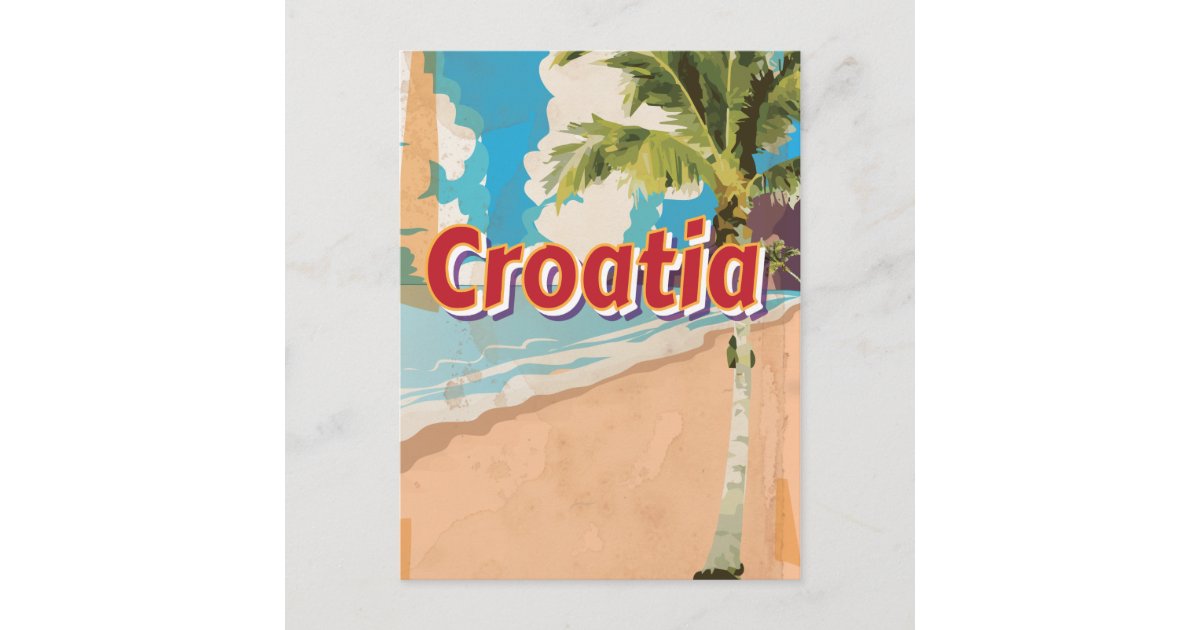 Croatia Vintage travel poster Postcard | Zazzle