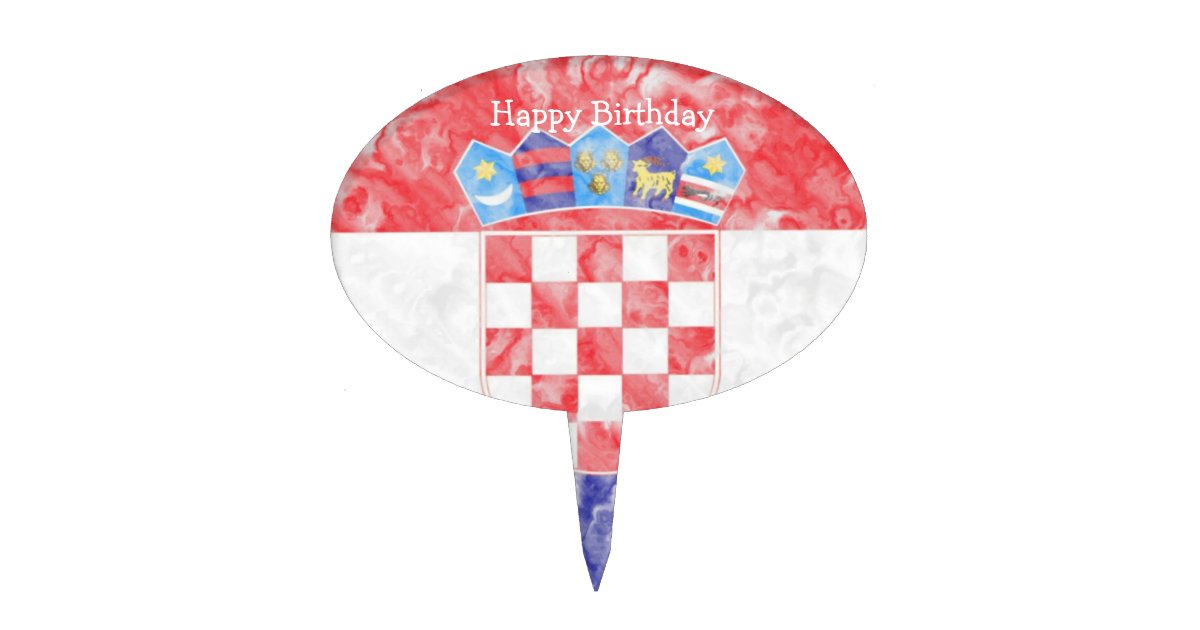 Croatian Flag Birthday Cake Topper | Zazzle