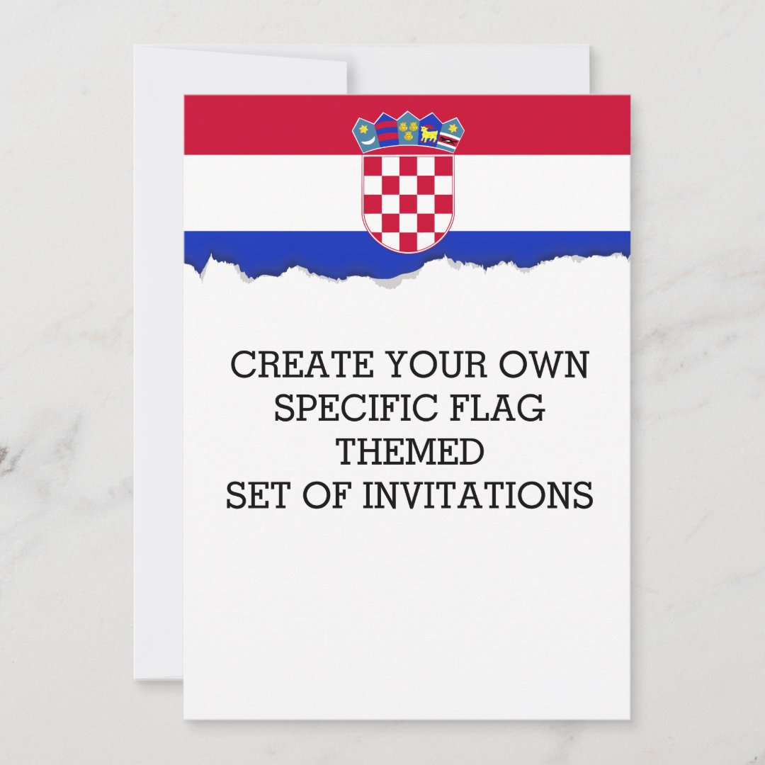 Croatian Flag Invitation | Zazzle