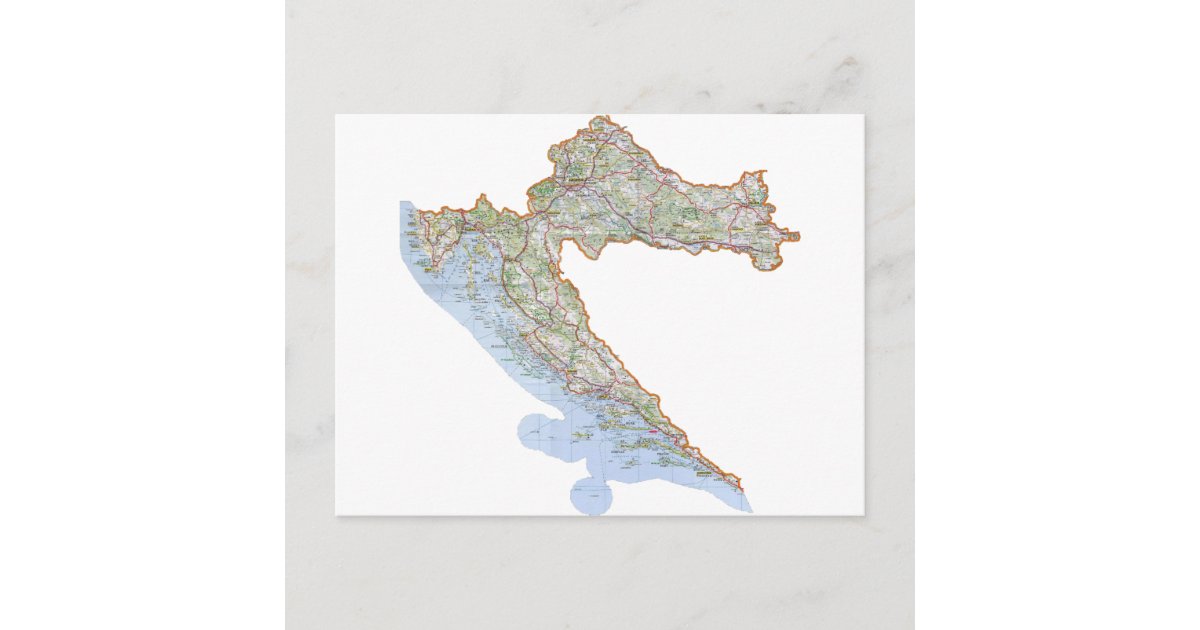 Croatian map postcard | Zazzle