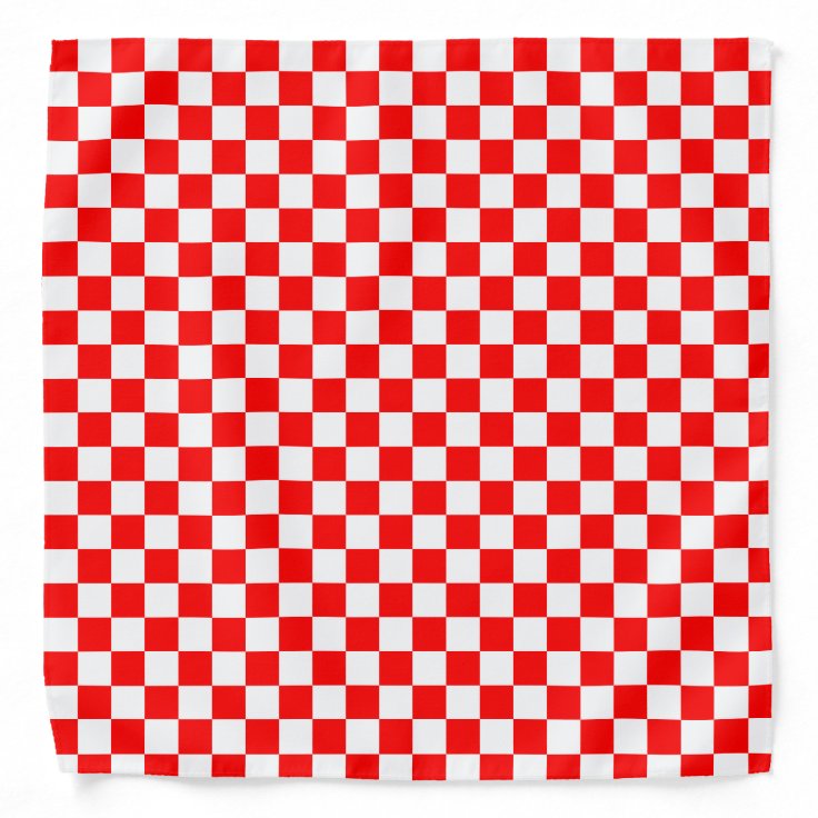 Croatian Red and White Checkered Pattern Bandana | Zazzle