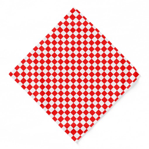 Croatian Red and White Checkered Pattern Bandana | Zazzle