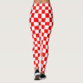 Croatian Red and White Checkered Pattern Leggings | Zazzle