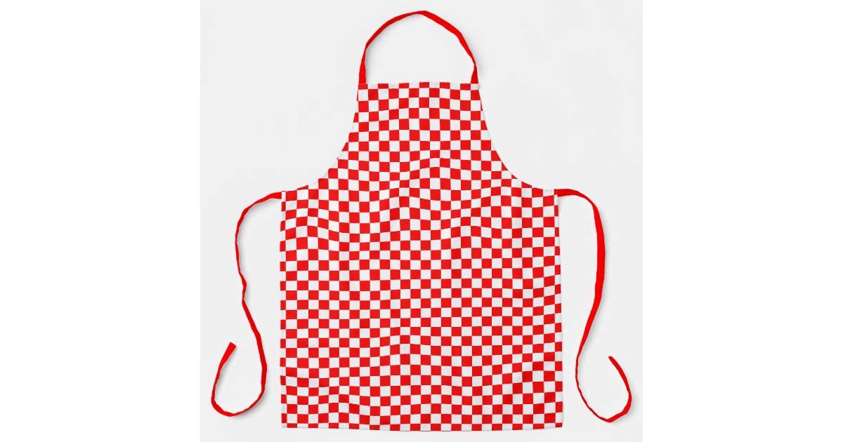 Croatian Red White Checkerboard Pattern Apron | Zazzle.com