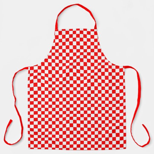 Croatian Red White Checkerboard Pattern Apron | Zazzle
