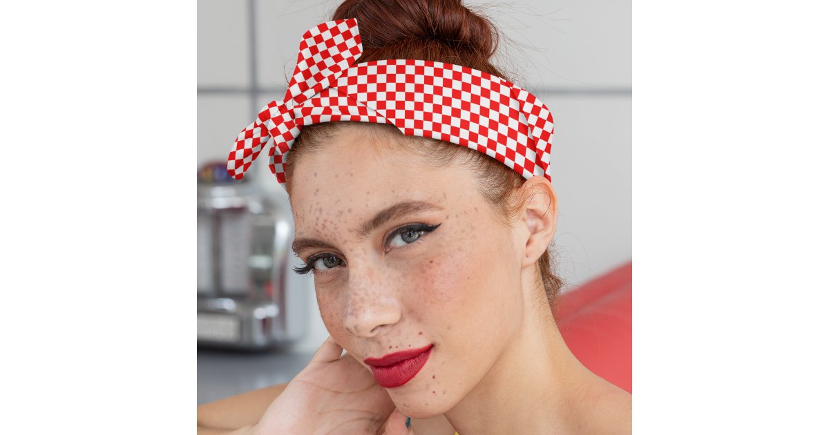 Croatian Red White Checkerboard Pattern Bandana | Zazzle