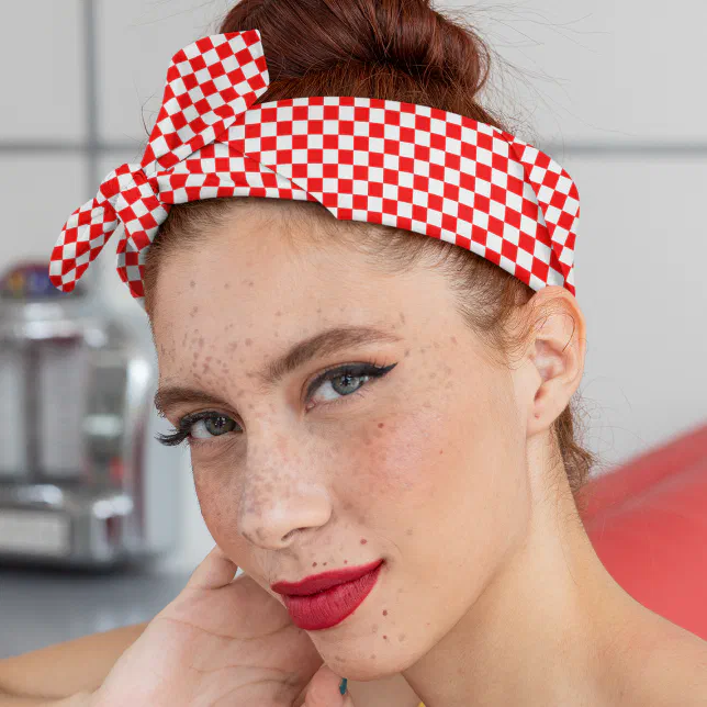 Croatian Red White Checkerboard Pattern Bandana | Zazzle