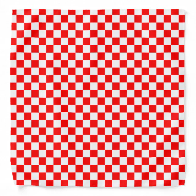 Croatian Red White Checkerboard Pattern Bandana | Zazzle