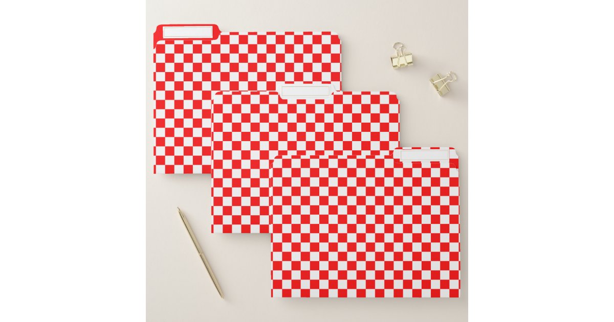 Croatian Red White Checkerboard Pattern File Folder | Zazzle