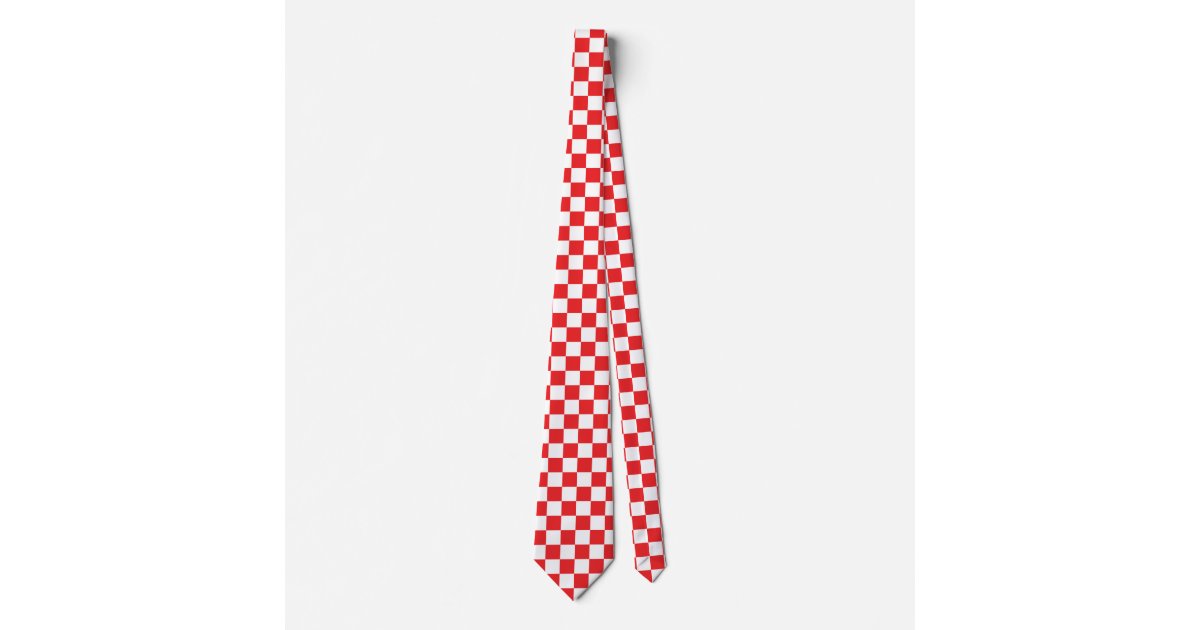 Croatian Red White Checkerboard Pattern Neck Tie | Zazzle