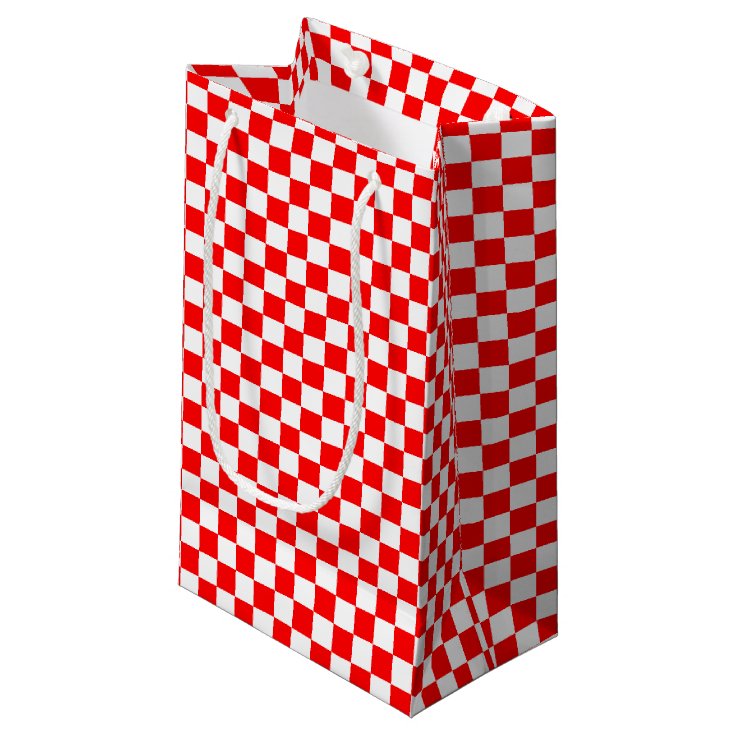 Croatian Red & White Checkers Small Gift Bag | Zazzle