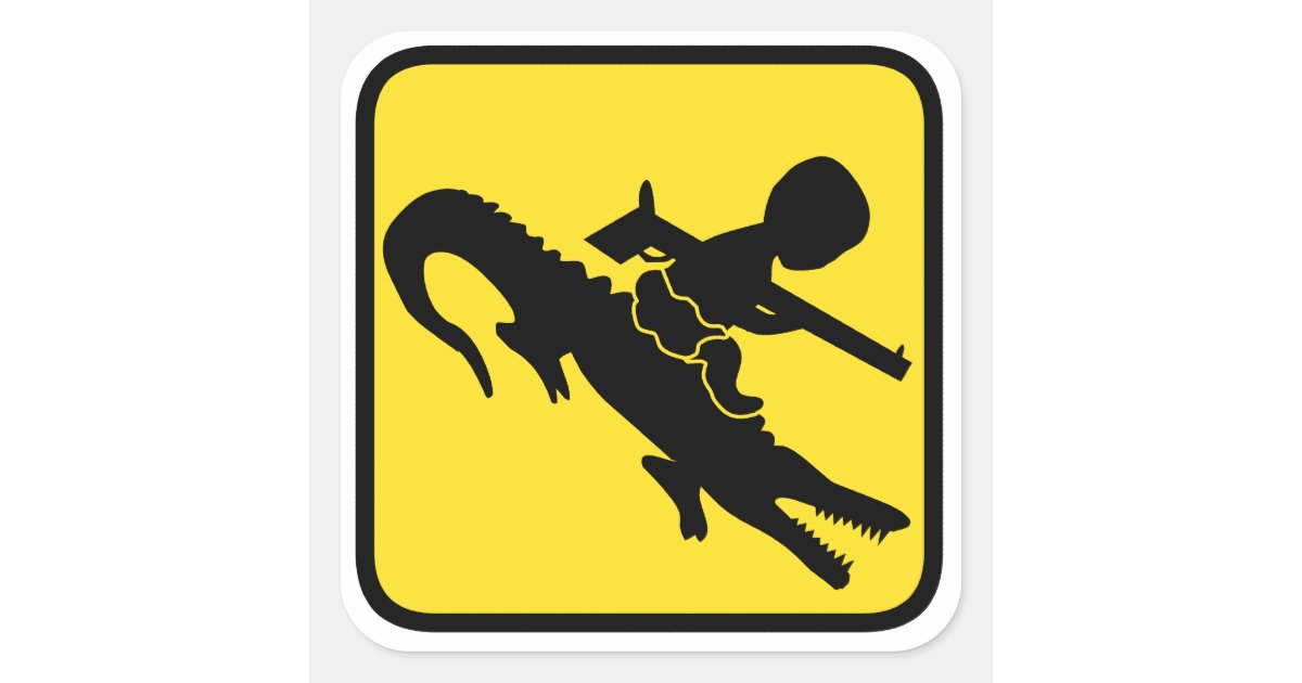 Croc Baby Hazard Square Sticker | Zazzle