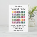 Crochet Colorful Knitting Yarn Crochet Party Invitation | Zazzle