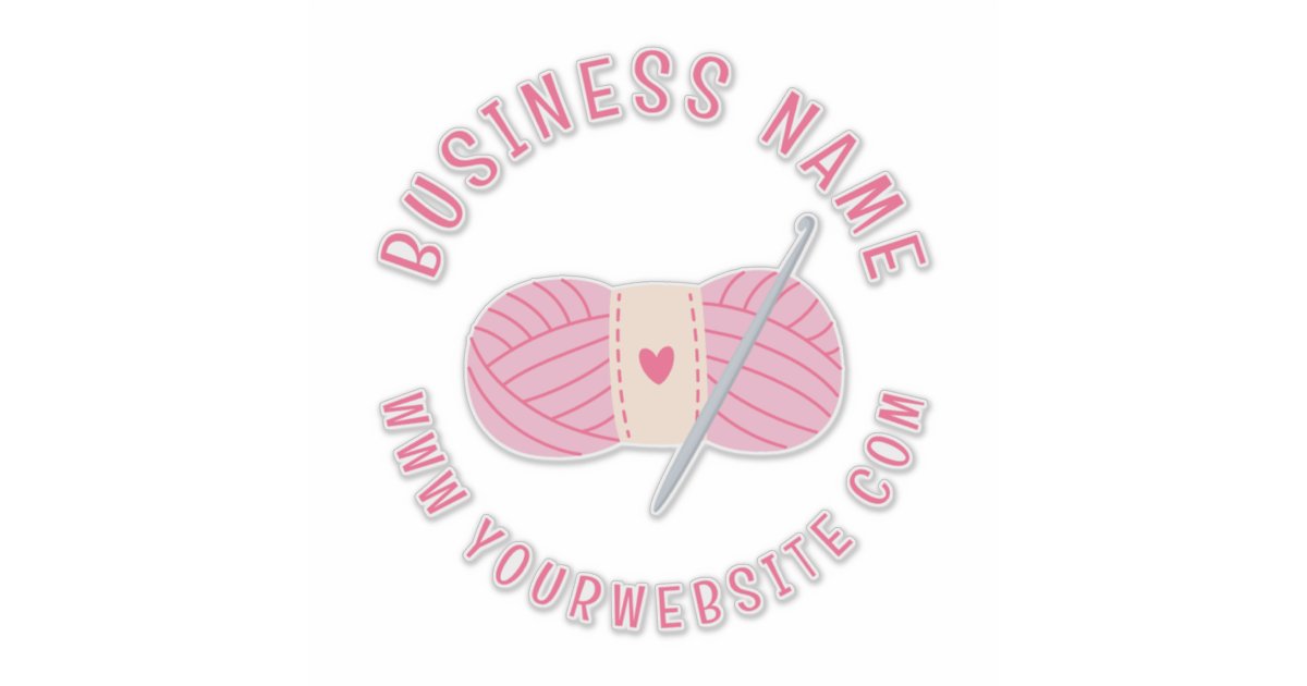 Crochet Crocheting Website Custom Business Name Sticker | Zazzle